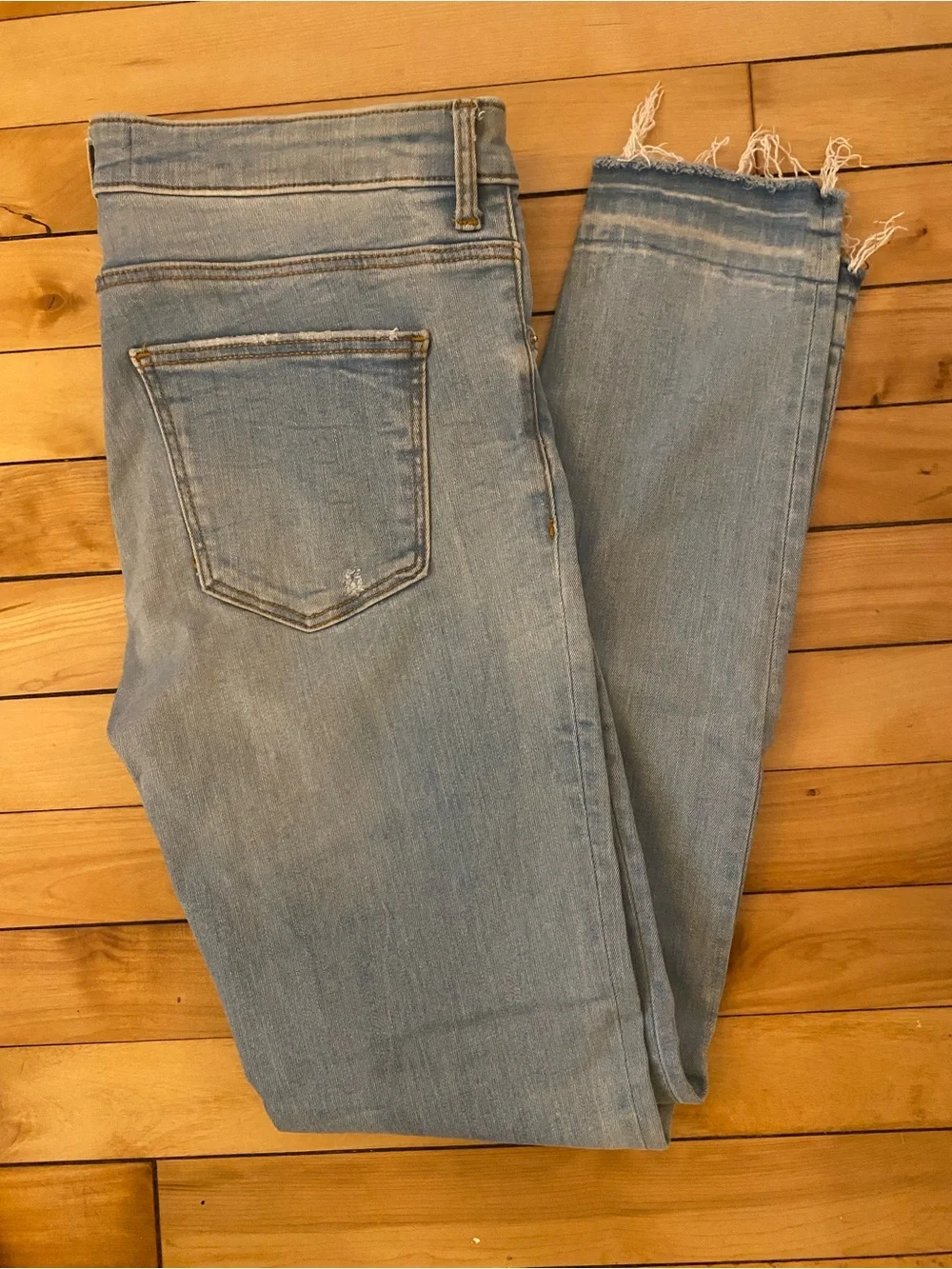 Zara | Jeans | Light Blue Fringe Hem Zara Jeans | Poshmark